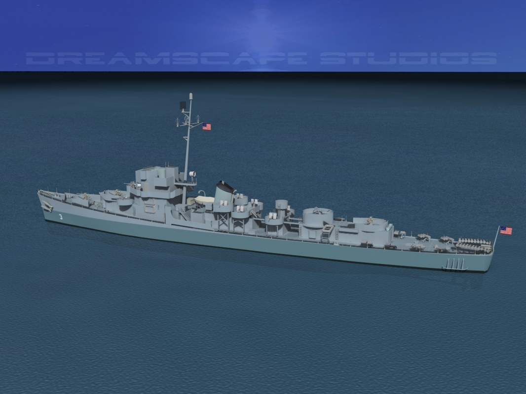 3d depth 3 evarts class destroyer model