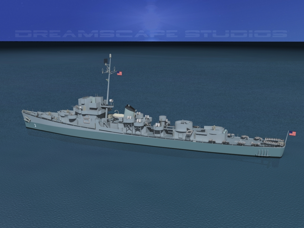 3d depth 3 evarts class destroyer model