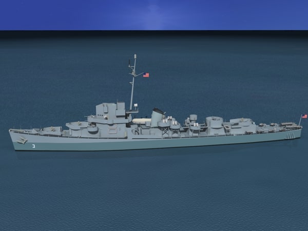 3d depth 3 evarts class destroyer model