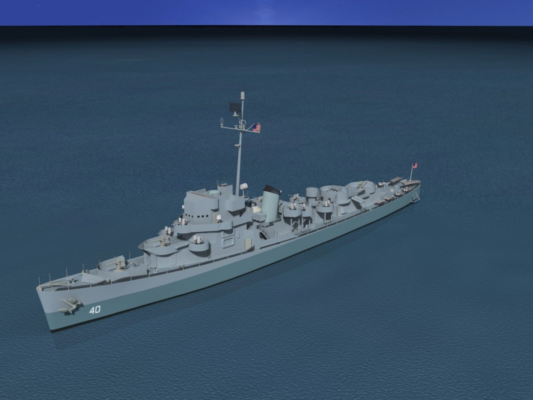 3d model depth 40 evarts class destroyer