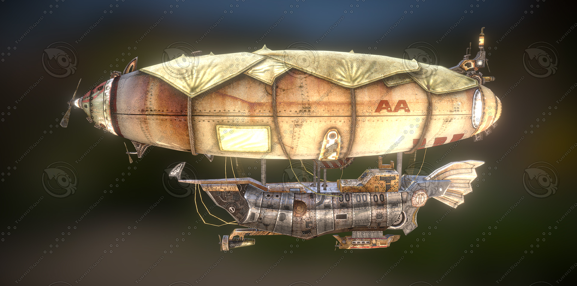 3d model steampunk zeppelin