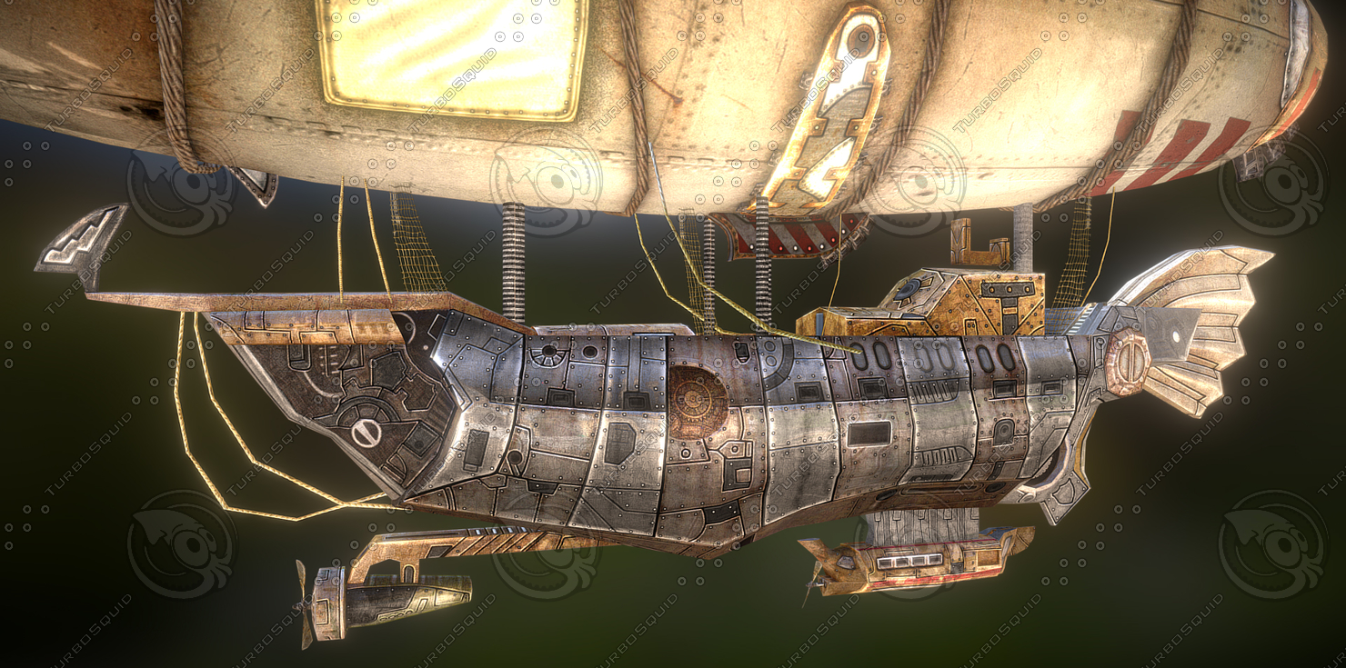 3d model steampunk zeppelin