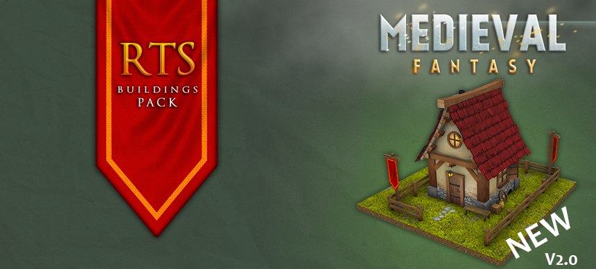medieval fantasy rts buildings 3d x