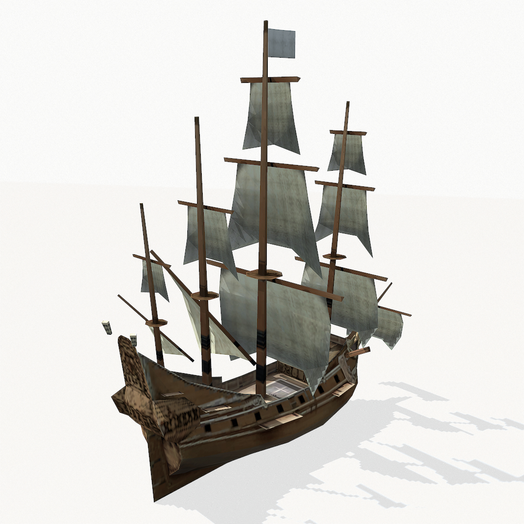 3d medieval galleon model