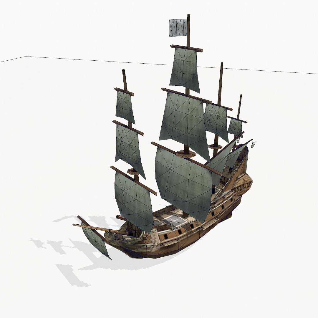 3d medieval galleon model