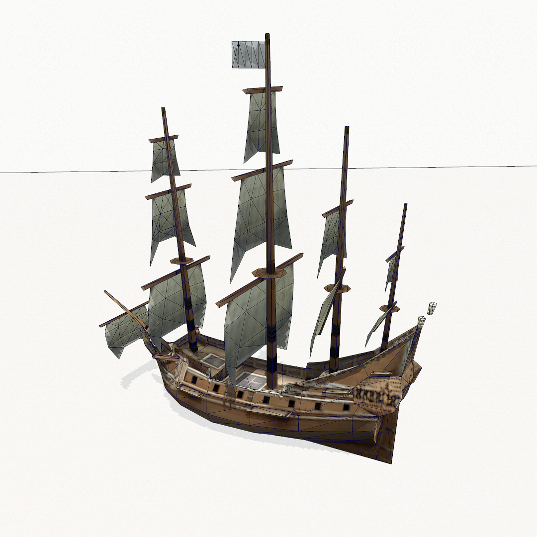 3d medieval galleon model