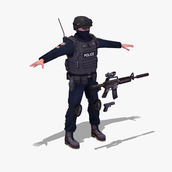 3d swat t-pose model