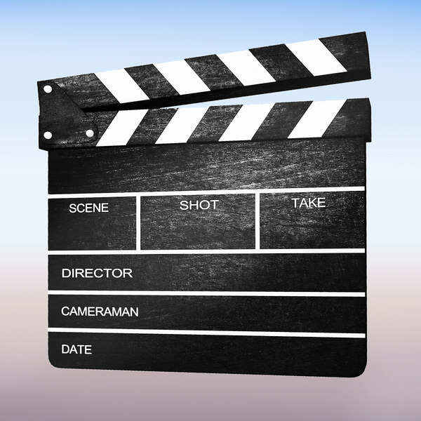 3d model clapboard clapperboard