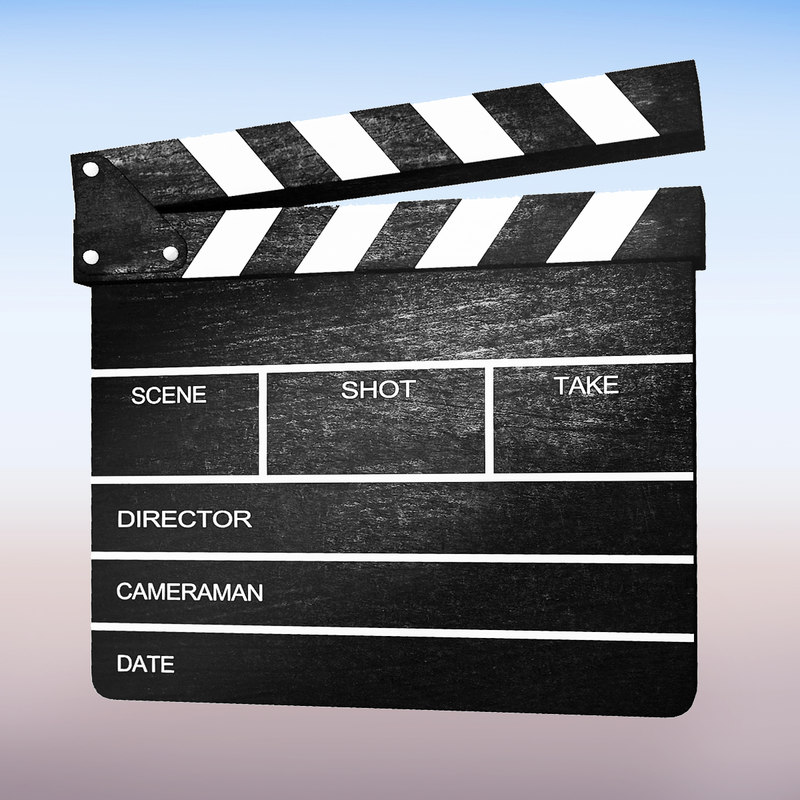 3d model clapboard clapperboard
