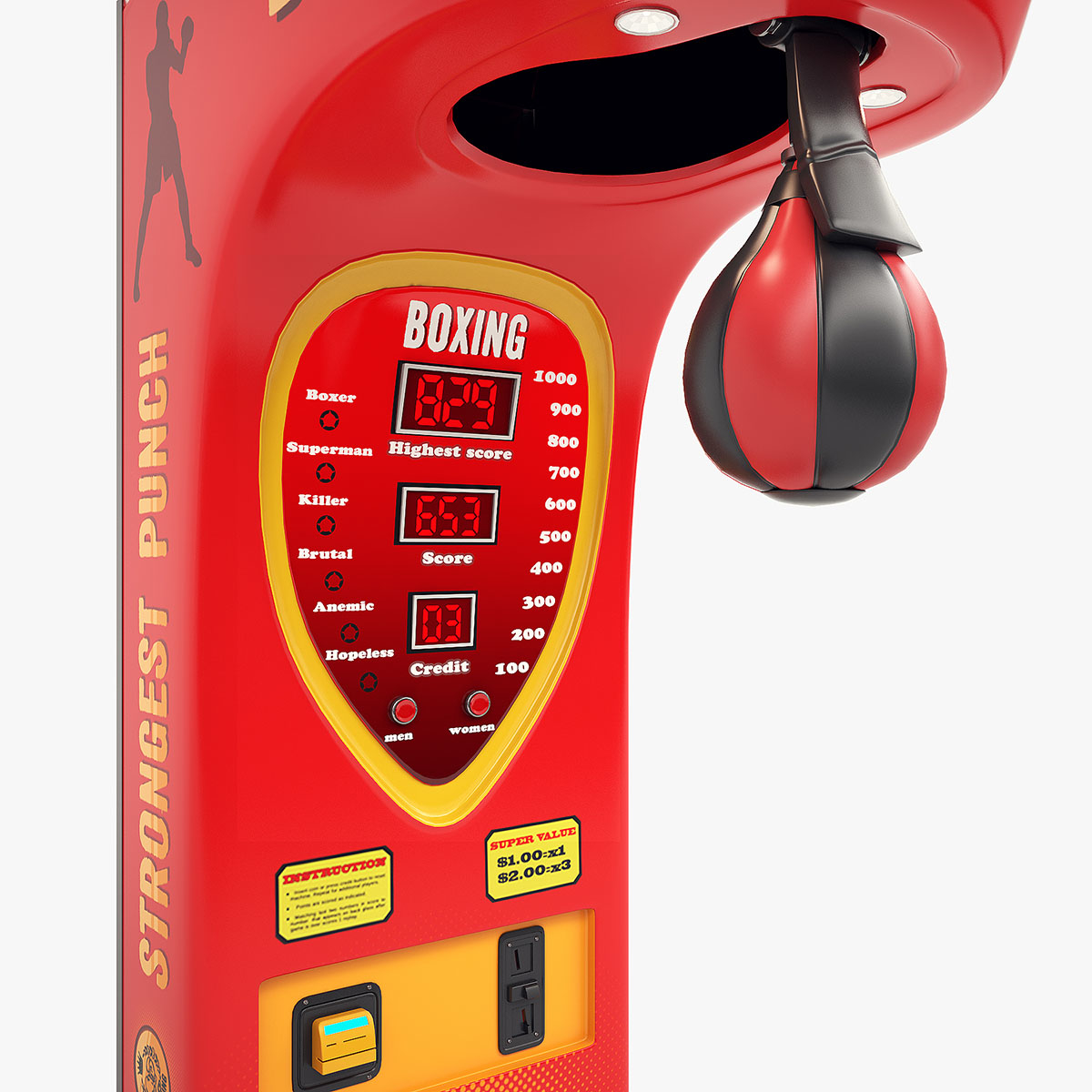 boxing arcade machine 3d model