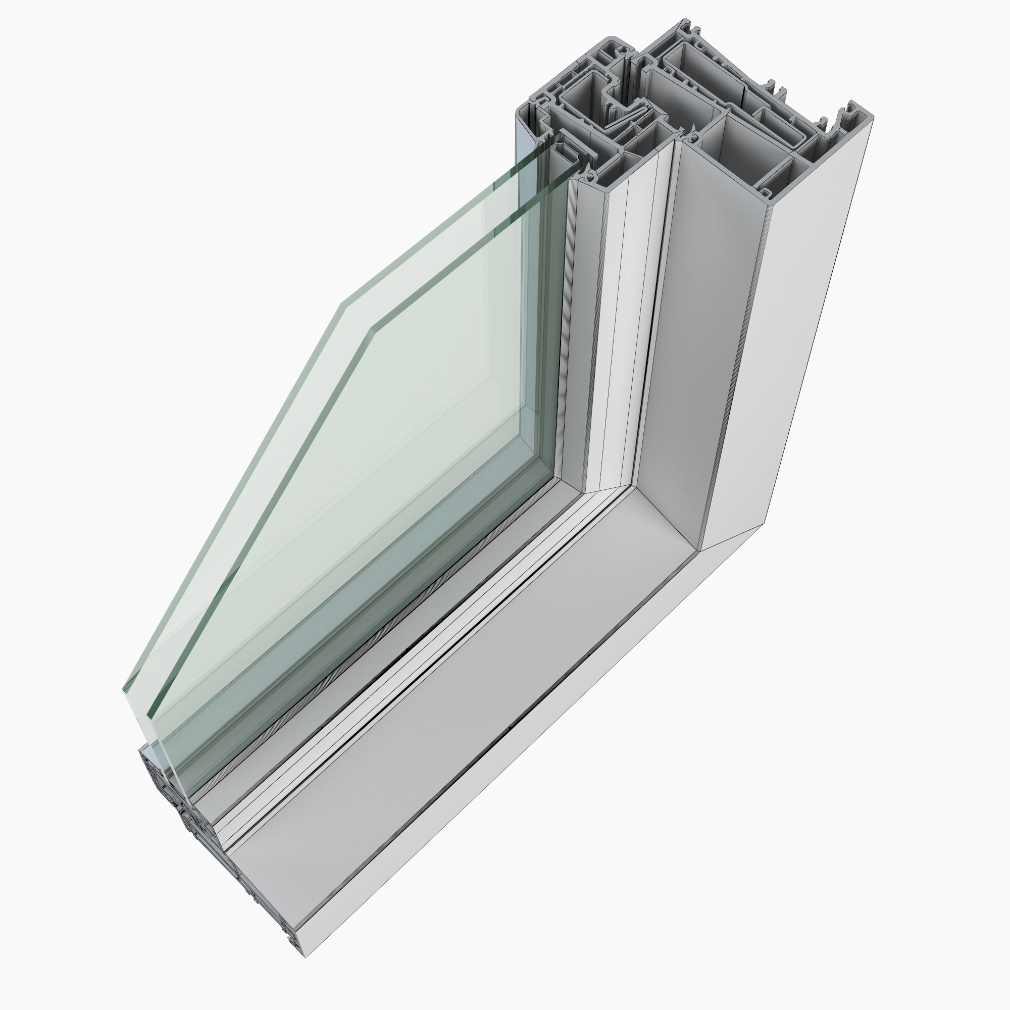3d plastic window profile cutaway model