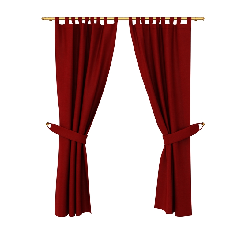 3d model red curtain