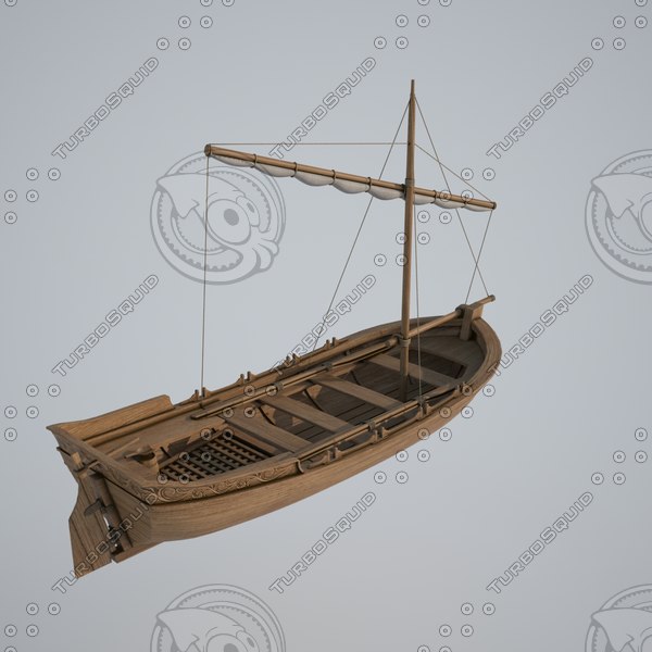 medieval sailing boat 3d model