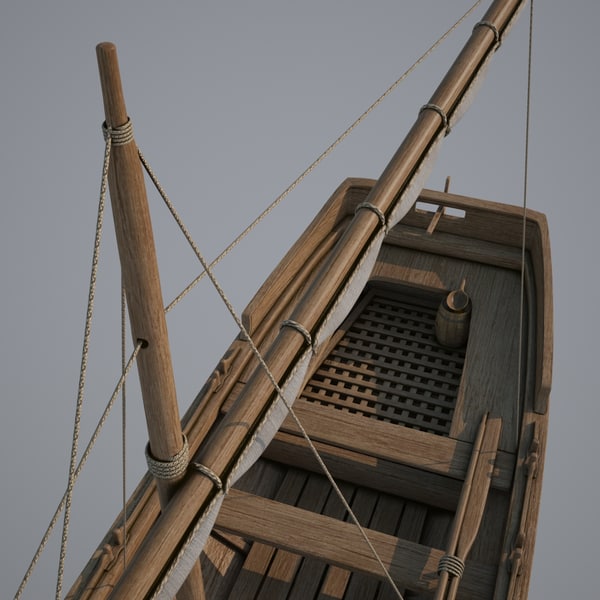 medieval sailing boat 3d model