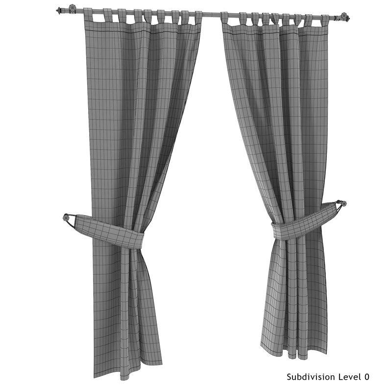 3d model red curtain