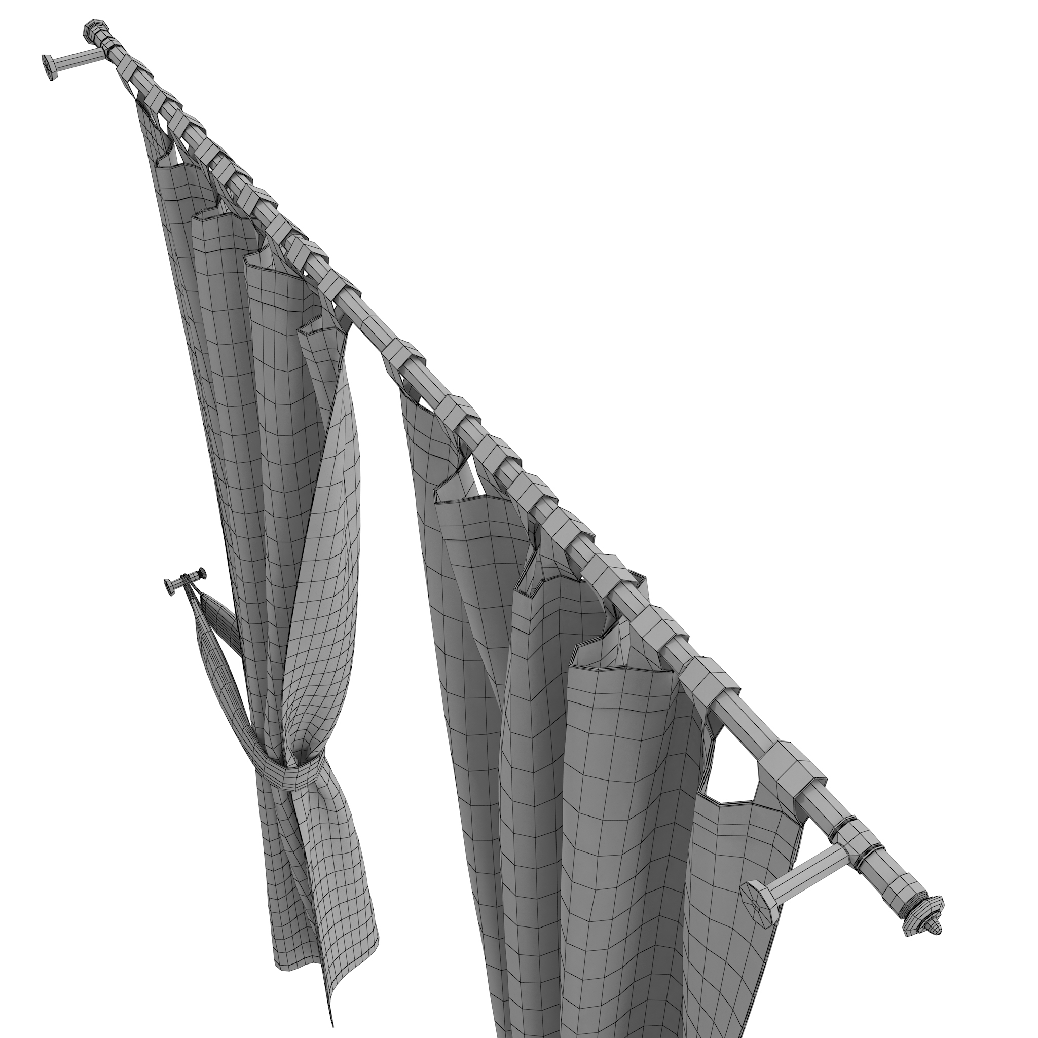 3d model red curtain