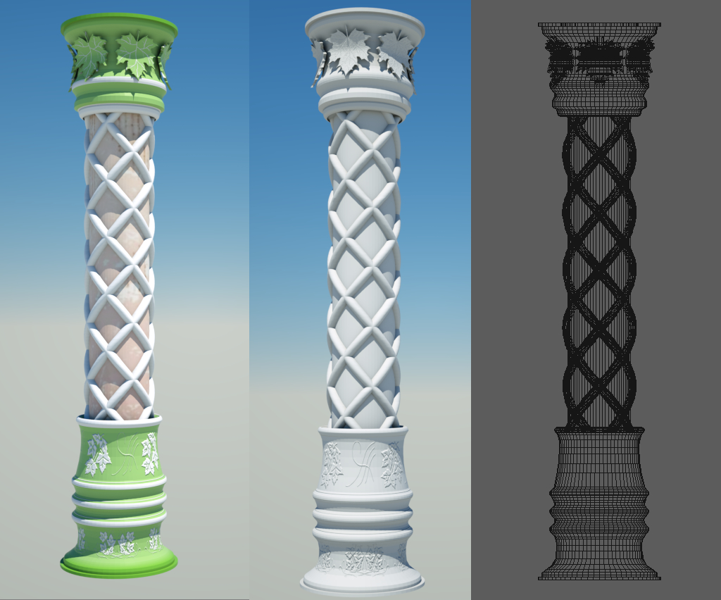 3d twisted columns