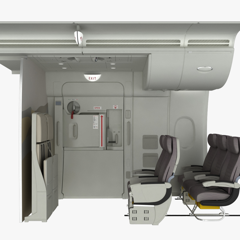 3d emergency exit crew seat model