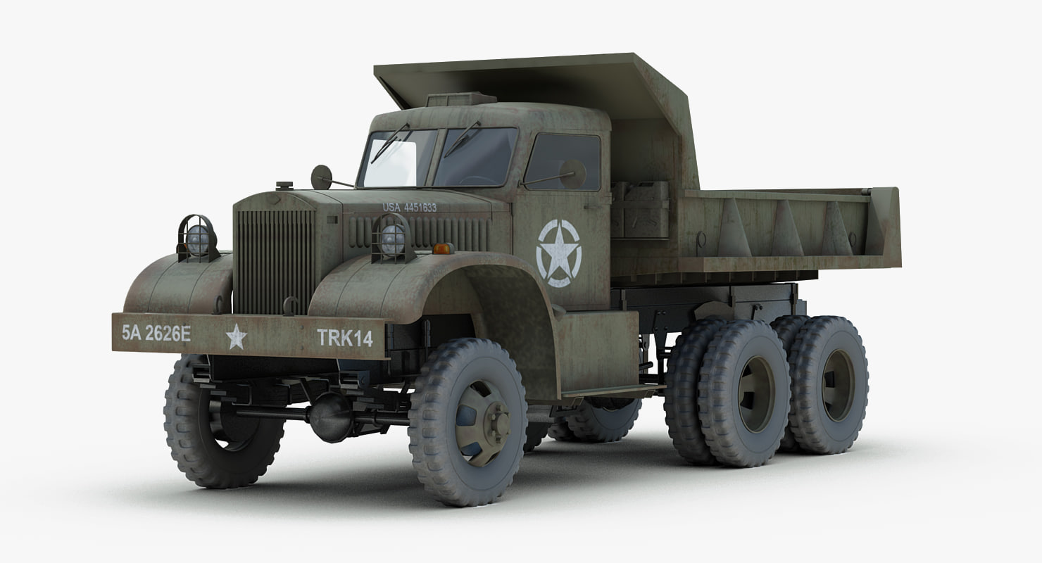 ww2 diamond t dump truck 3d model