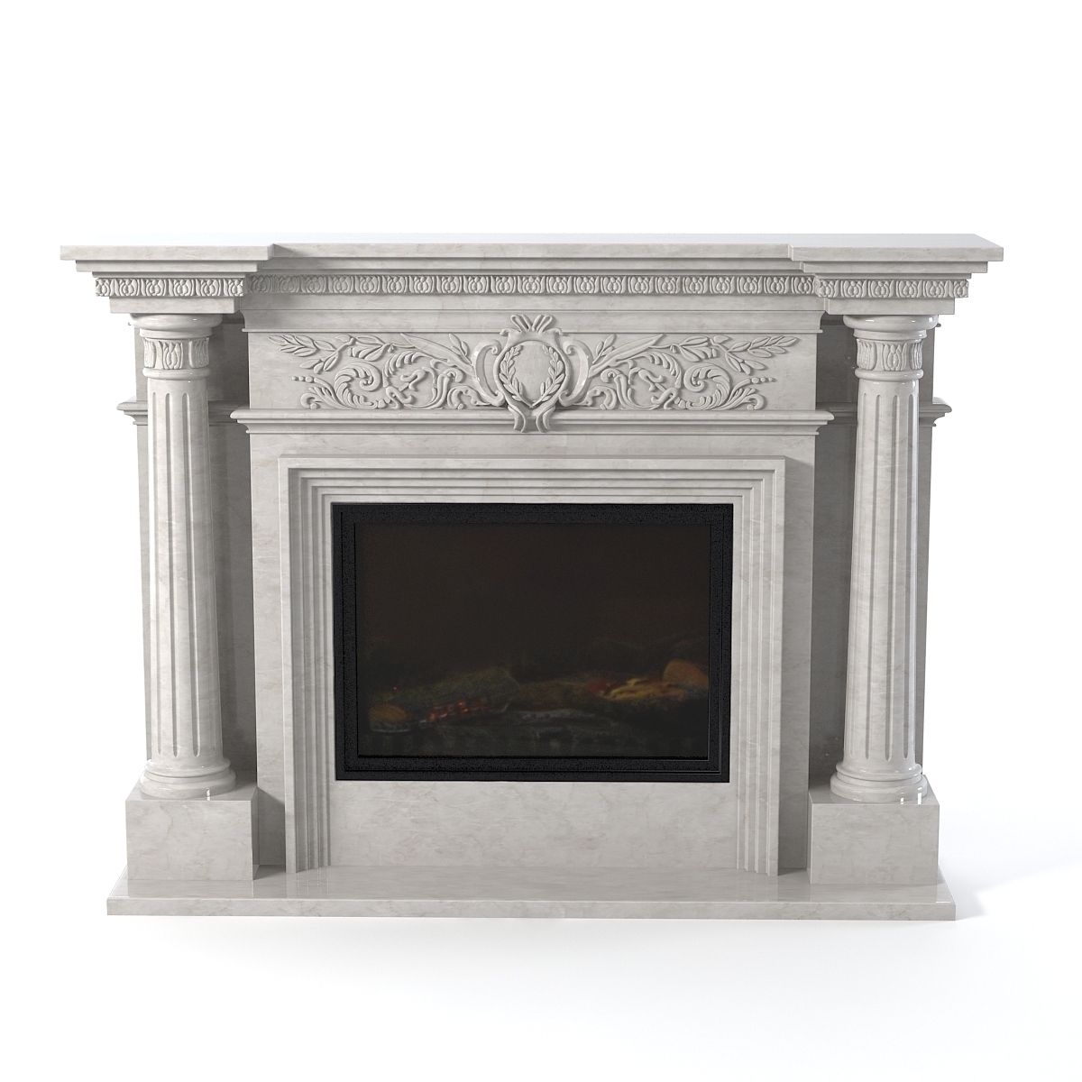 3d model grand fireplaces set