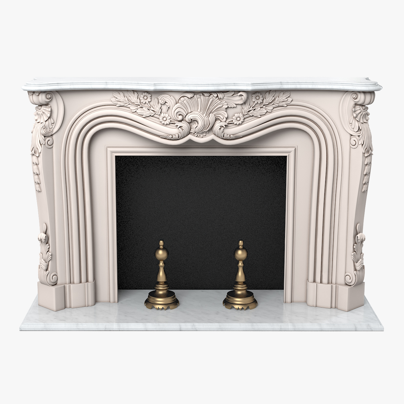 3d model grand fireplaces set