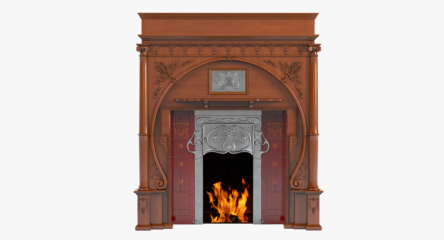 3d model grand fireplaces set