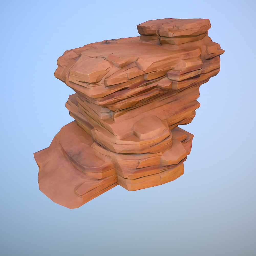 big red desert rock 3d obj