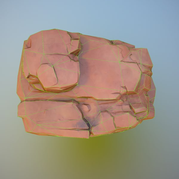 big red desert rock 3d obj