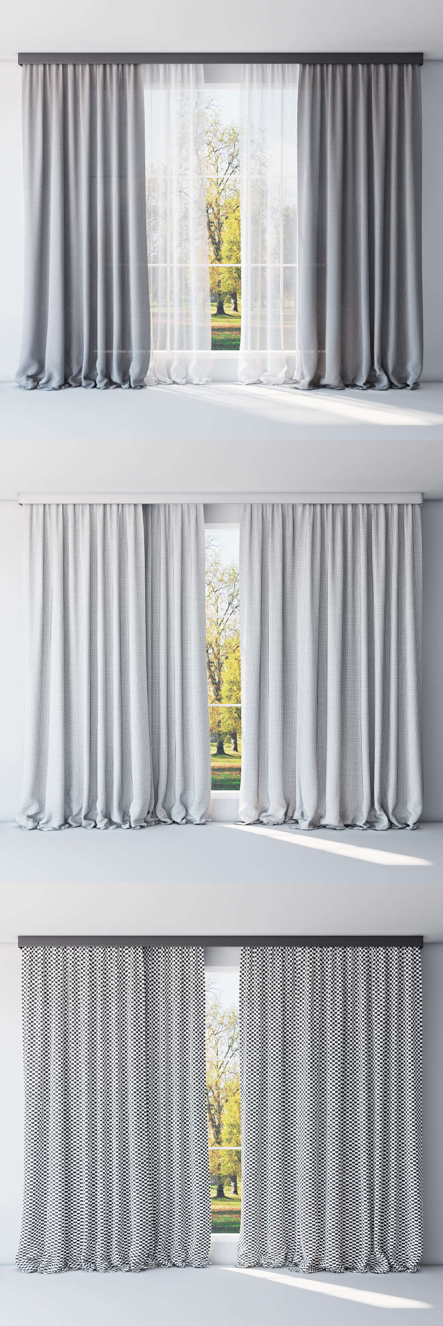 curtains tulle 3d max