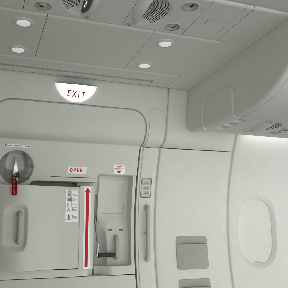 3d emergency exit crew seat