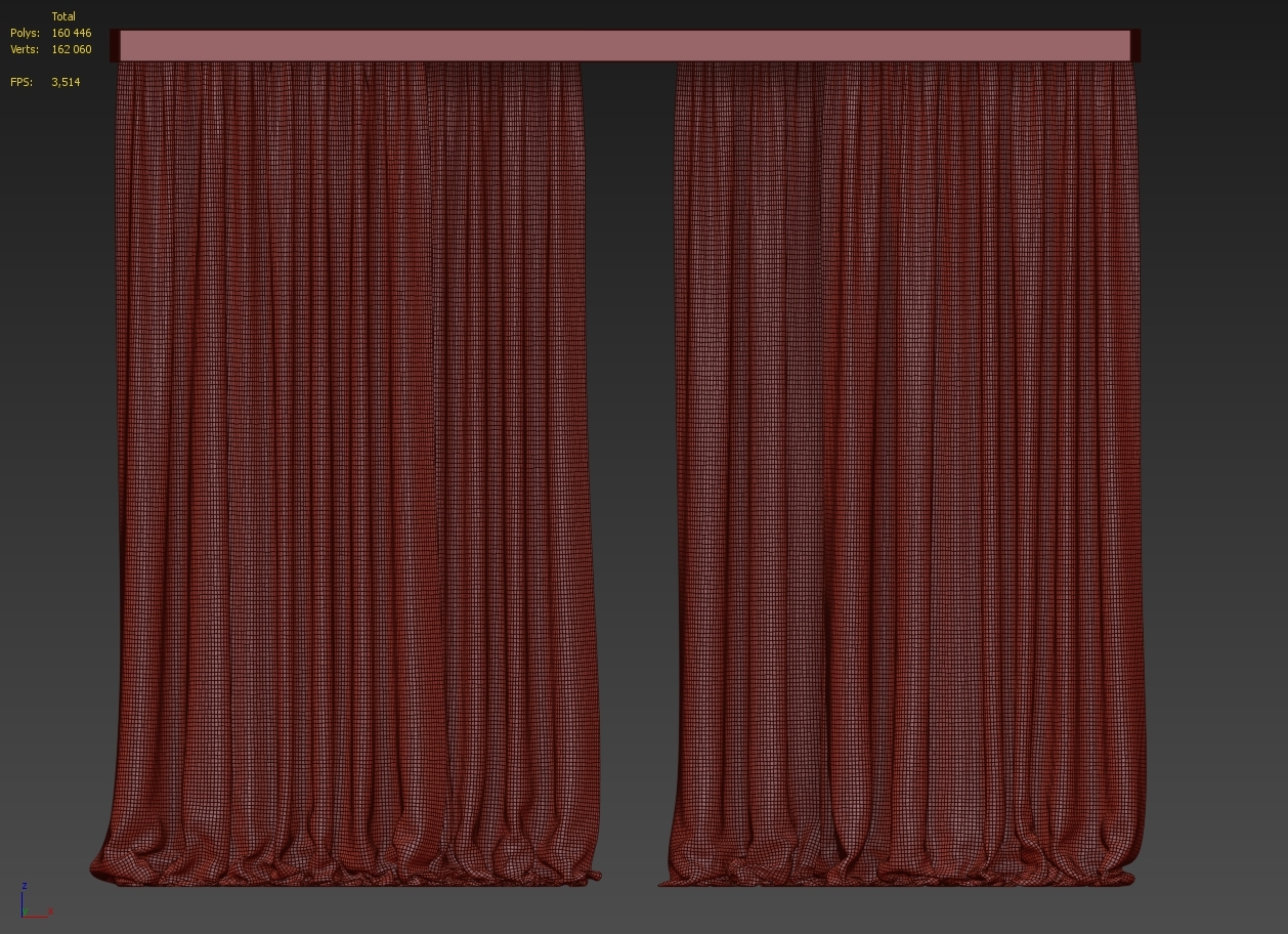 curtains tulle 3d max