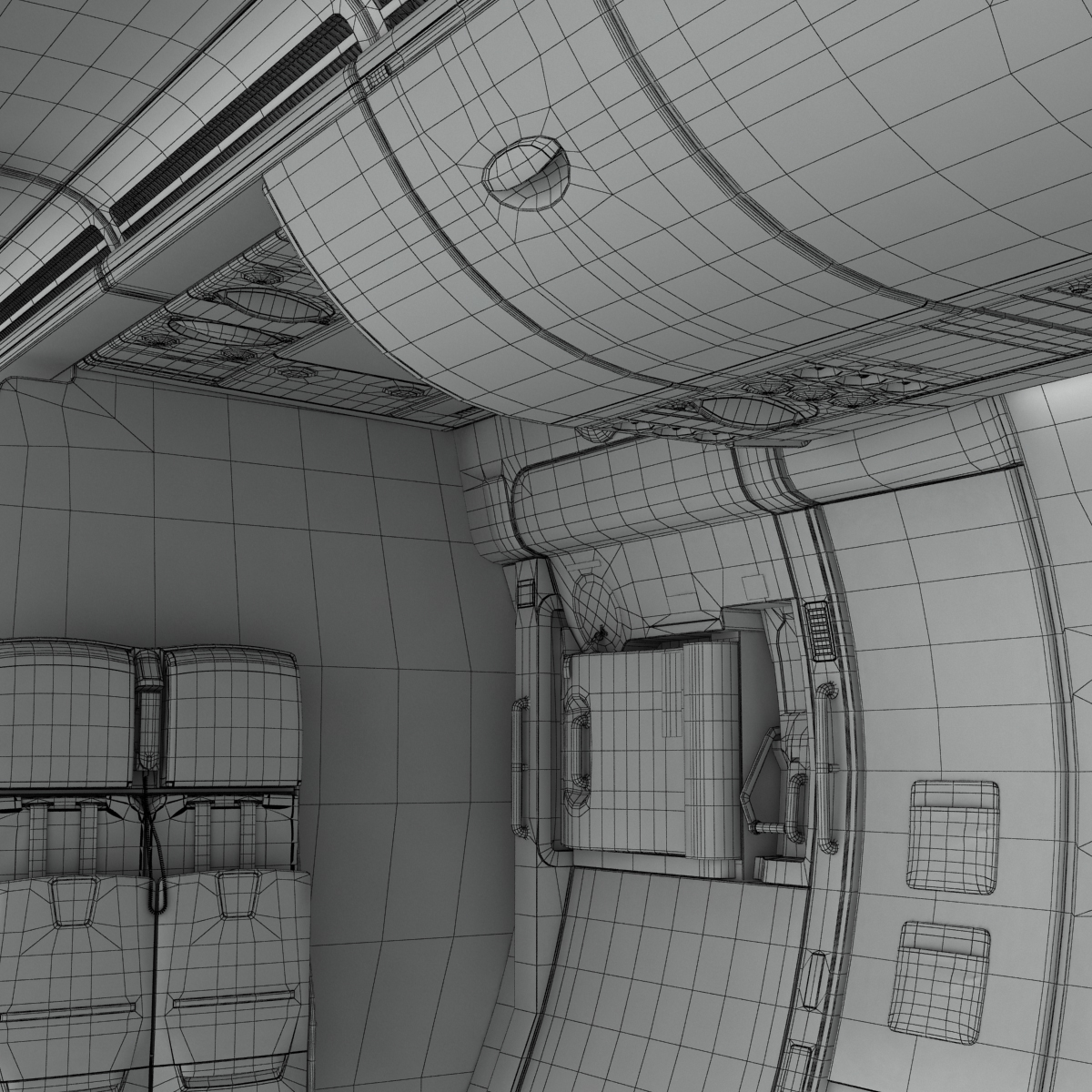 3d emergency exit wall section model