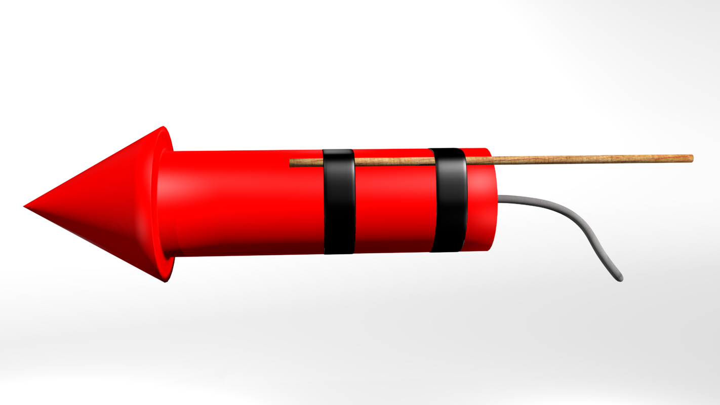 3d model of firework rocket