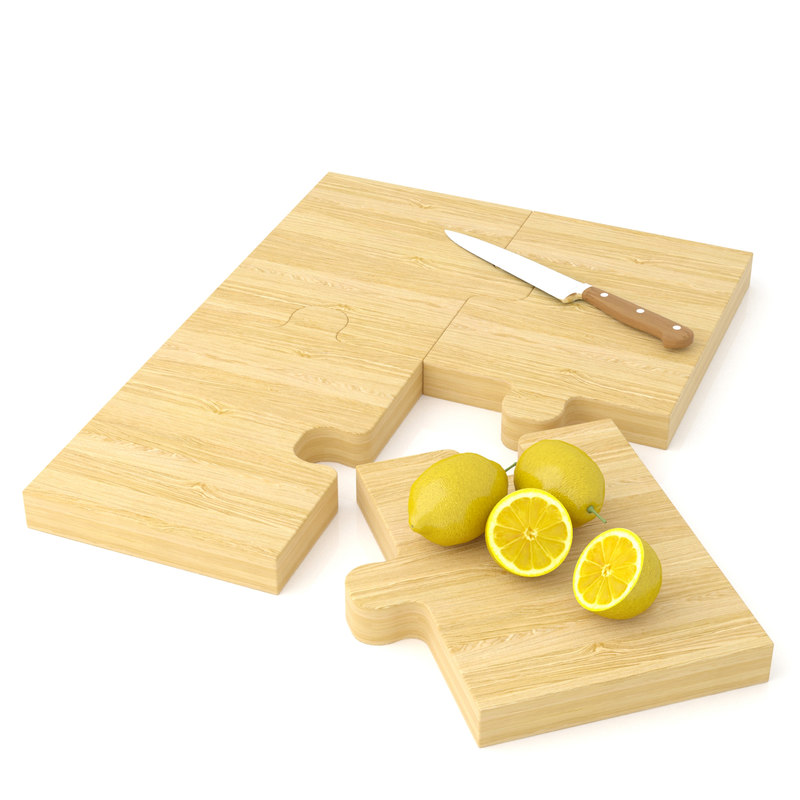 puzzle cutting board woodbob 3d model