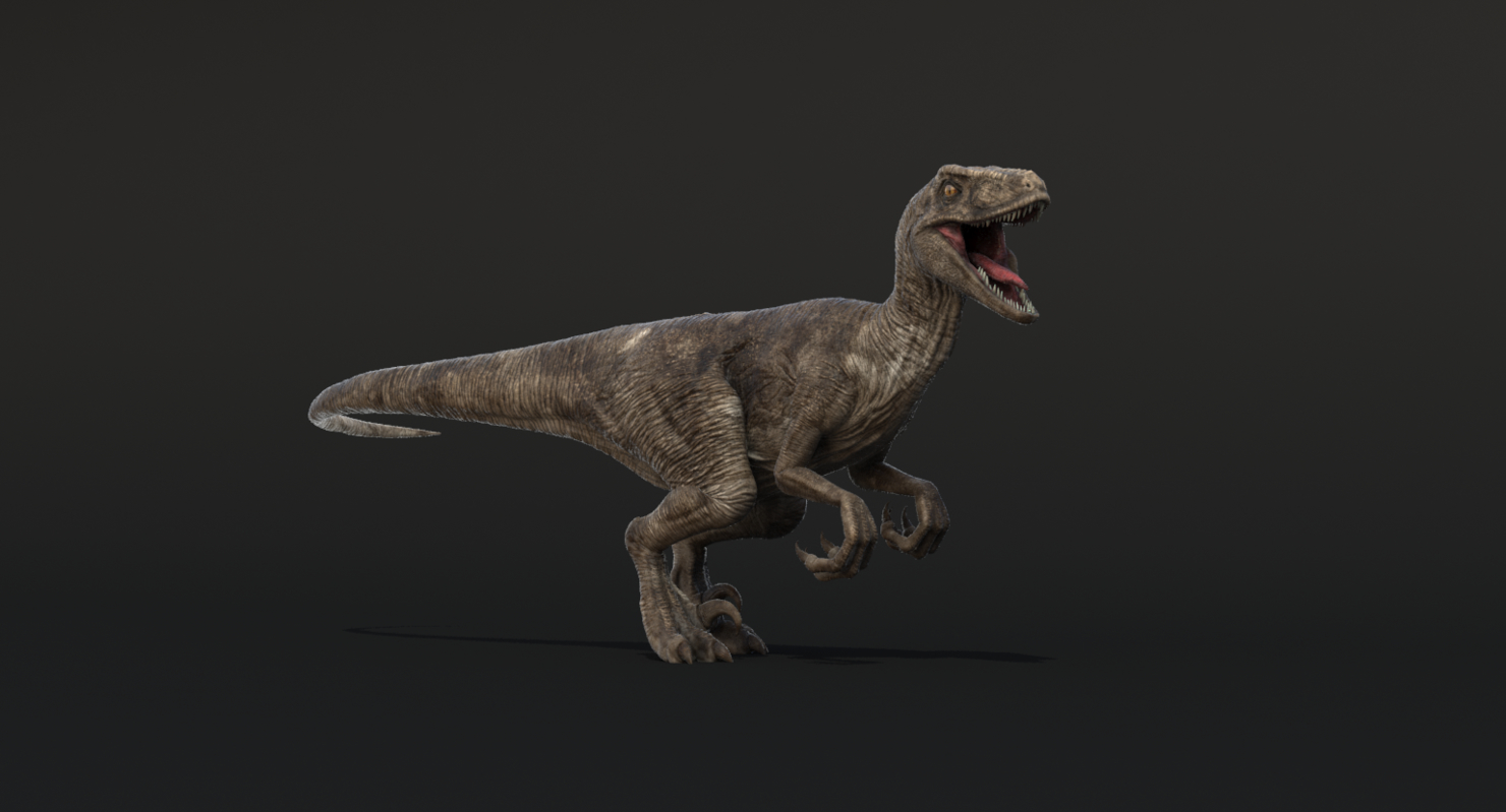 realistic velociraptor raptor animation max