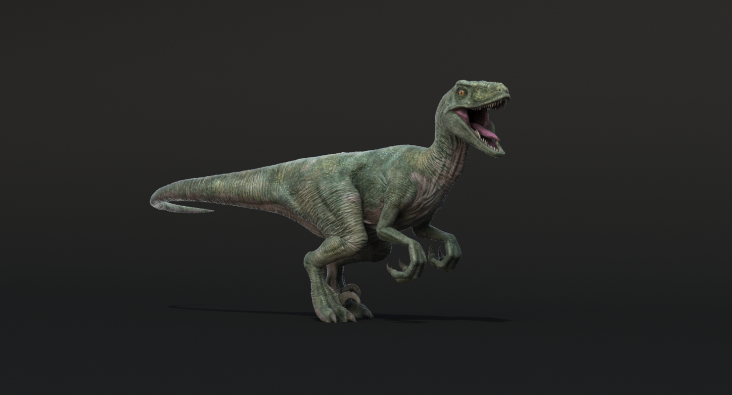 realistic velociraptor raptor animation max