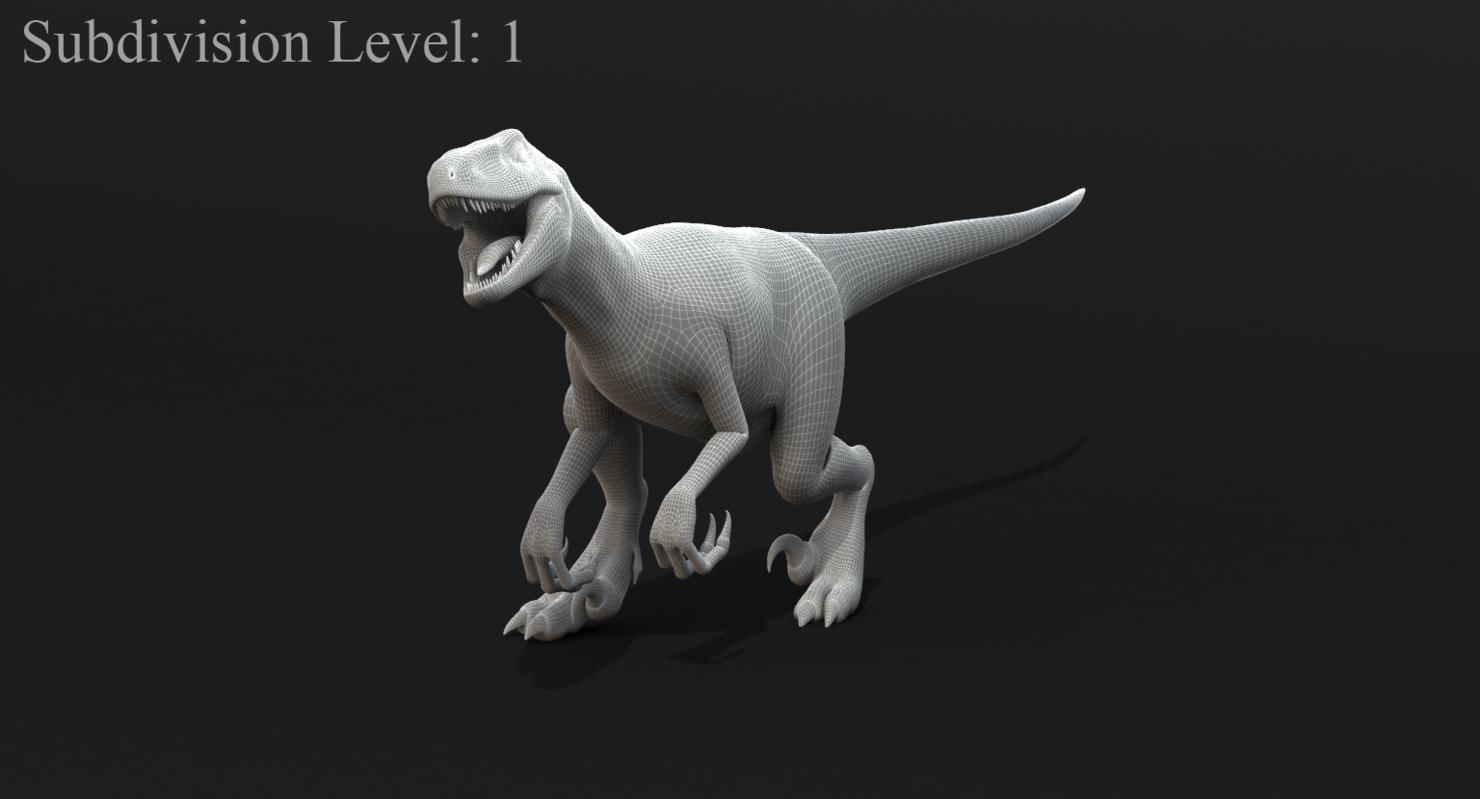 realistic velociraptor raptor animation max