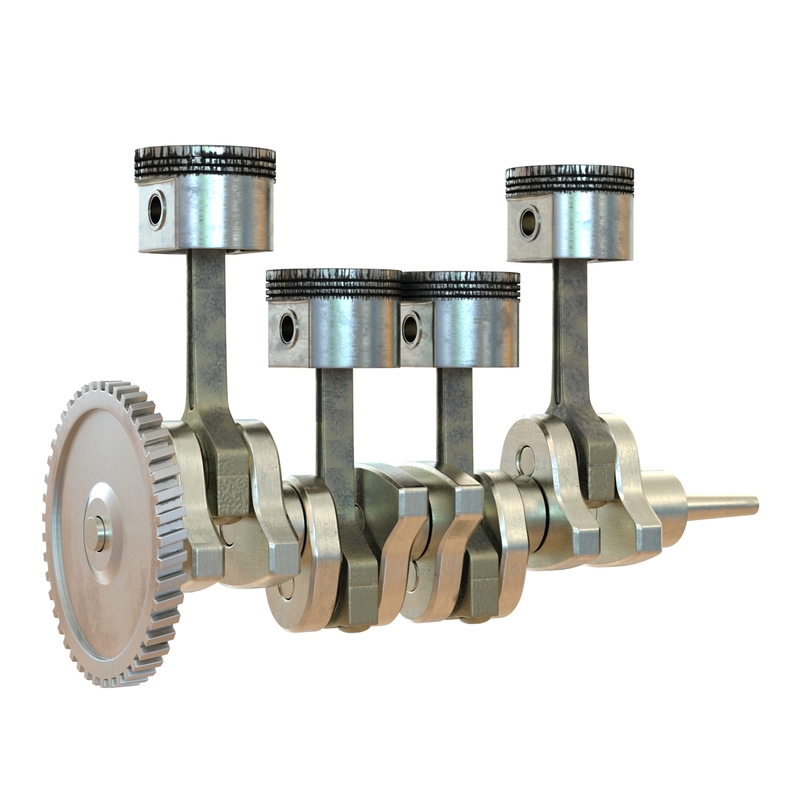 engine piston crankshaft 3d model
