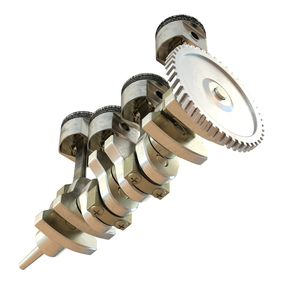 engine piston crankshaft 3d model