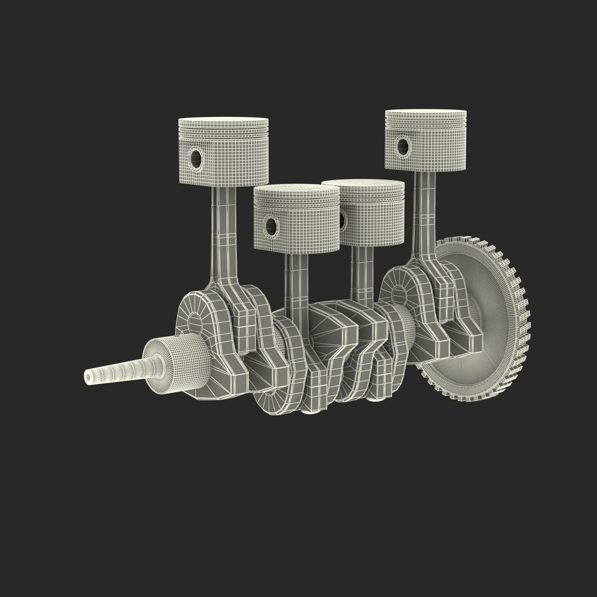 engine piston crankshaft 3d model