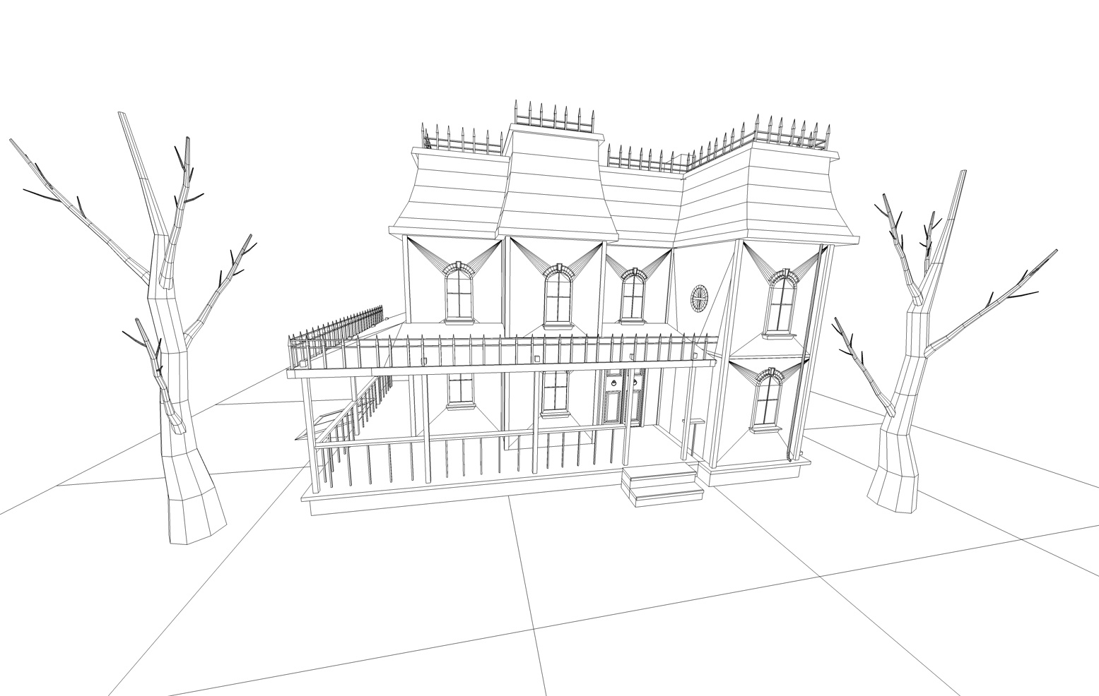 3d haunted house model