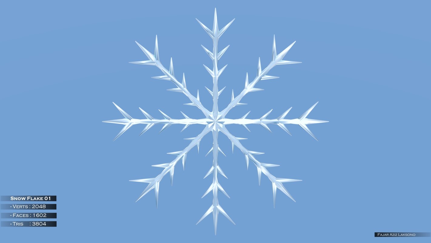 snow flakes 3d obj