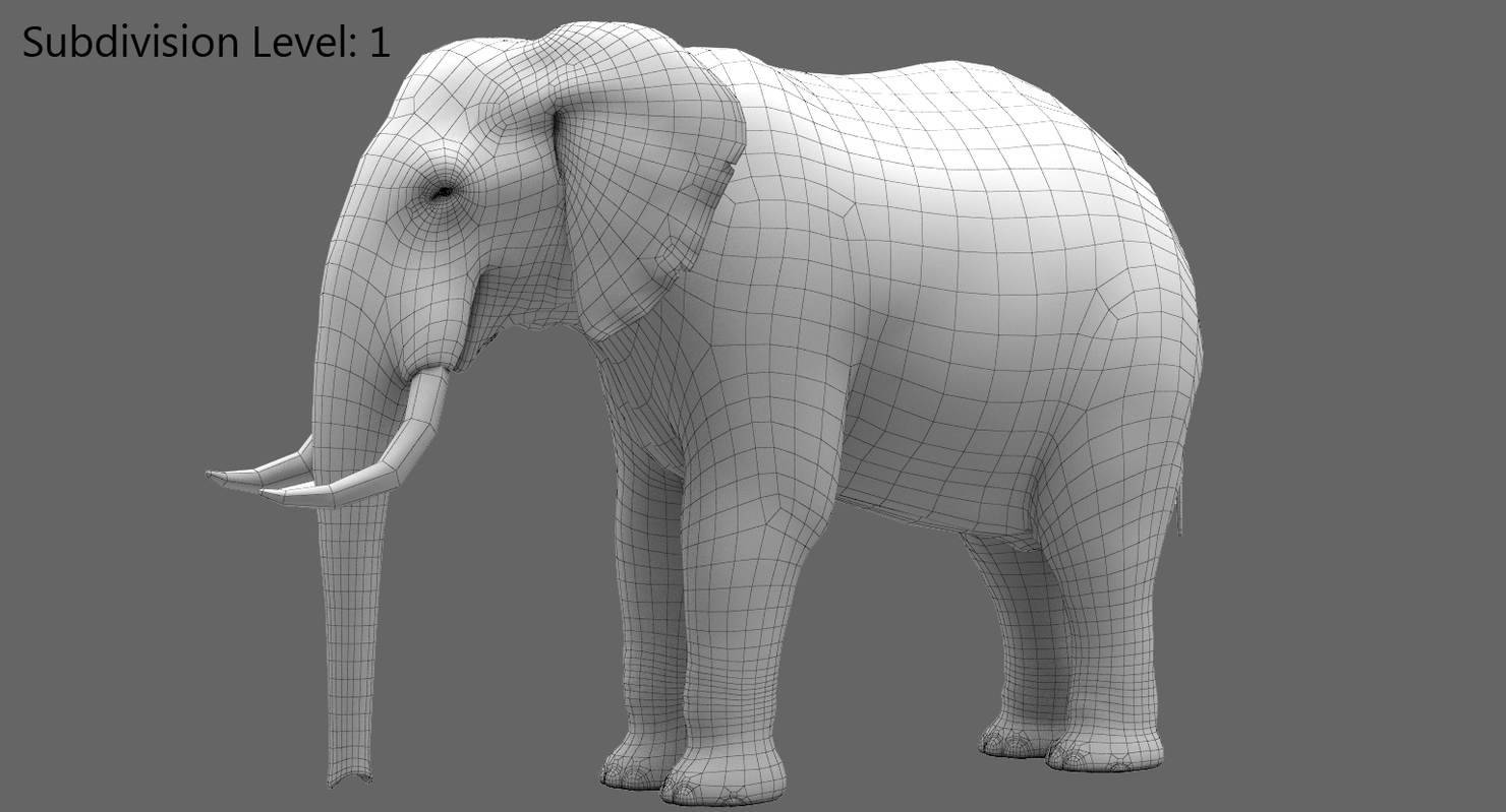 3d realistic elephant model