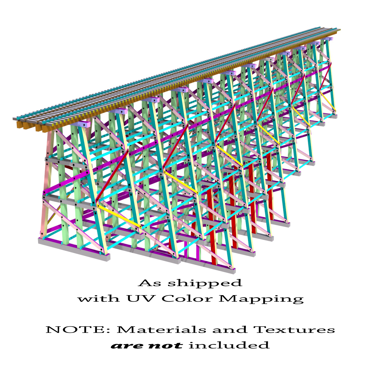 narrow gauge trestle bridge 3d obj