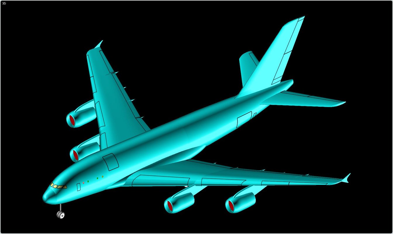 a380-800f freighter aircraft solid 3d 3dm