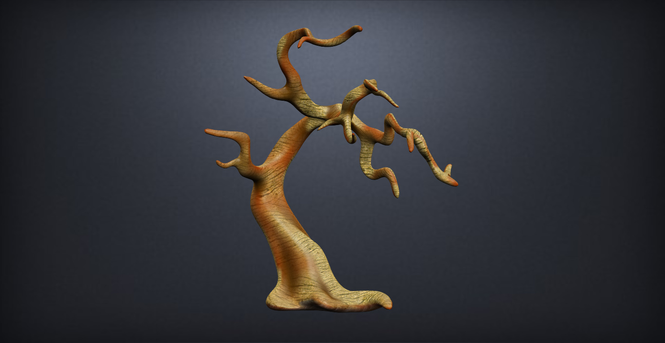 old fantasy tree 3d obj