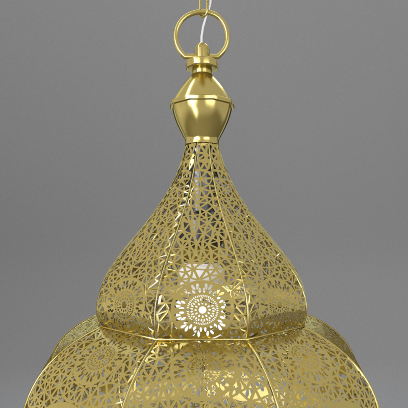 3d moroccan lamp taj