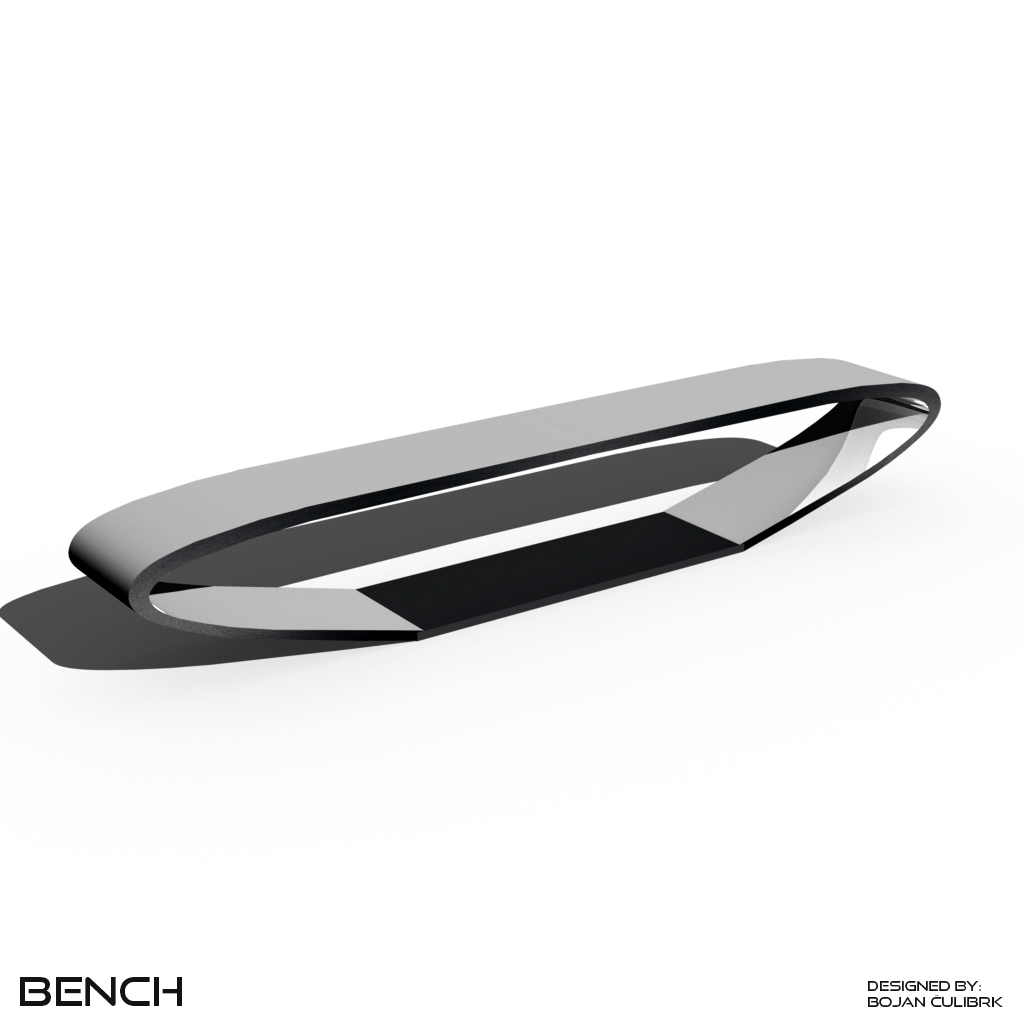 obj futuristic table desk bench