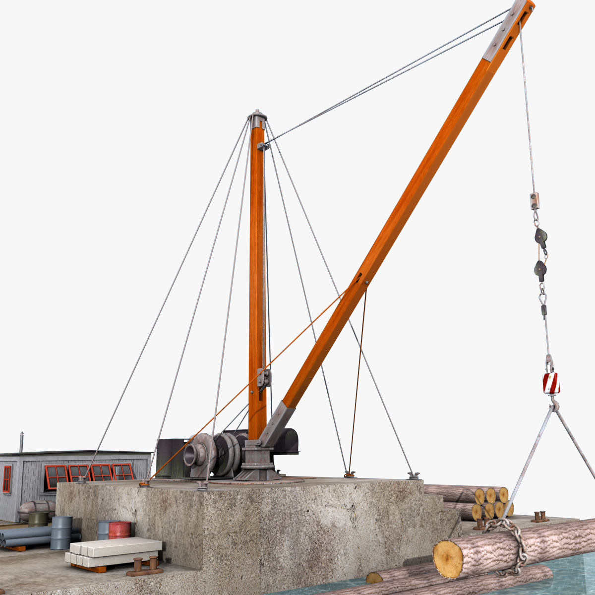 old harbor wooden crane max