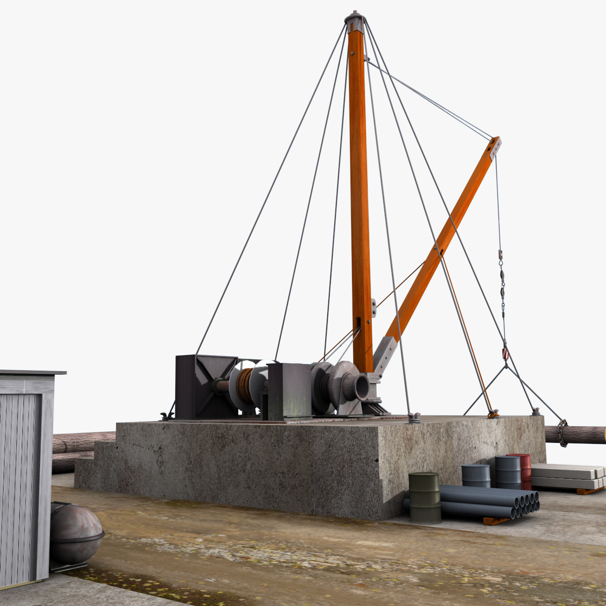 old harbor wooden crane max